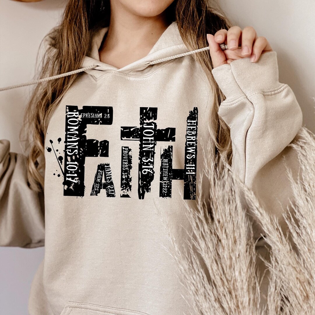 Christian Hoodie, Retro Faith Hoodie, Religious Outfit, Scripture ...