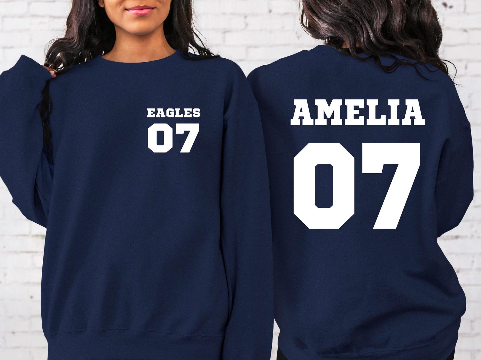 Customized Sports Sweater With Personalized Front & Back Name, Number ...