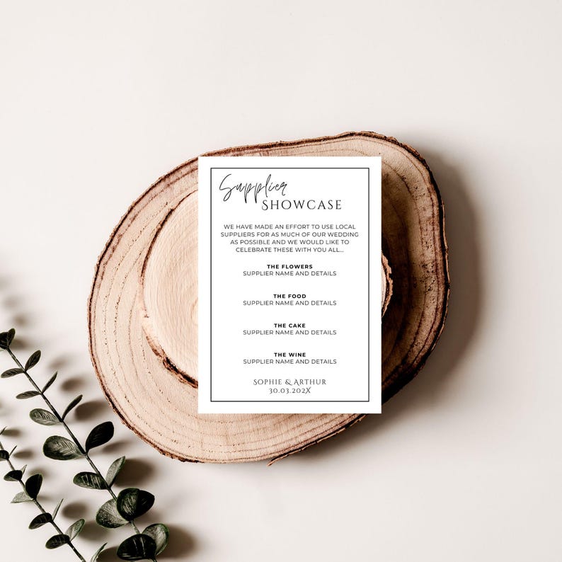 Minimal Wedding Supplier Showcase, Minimalist Wedding Vendor Card ...