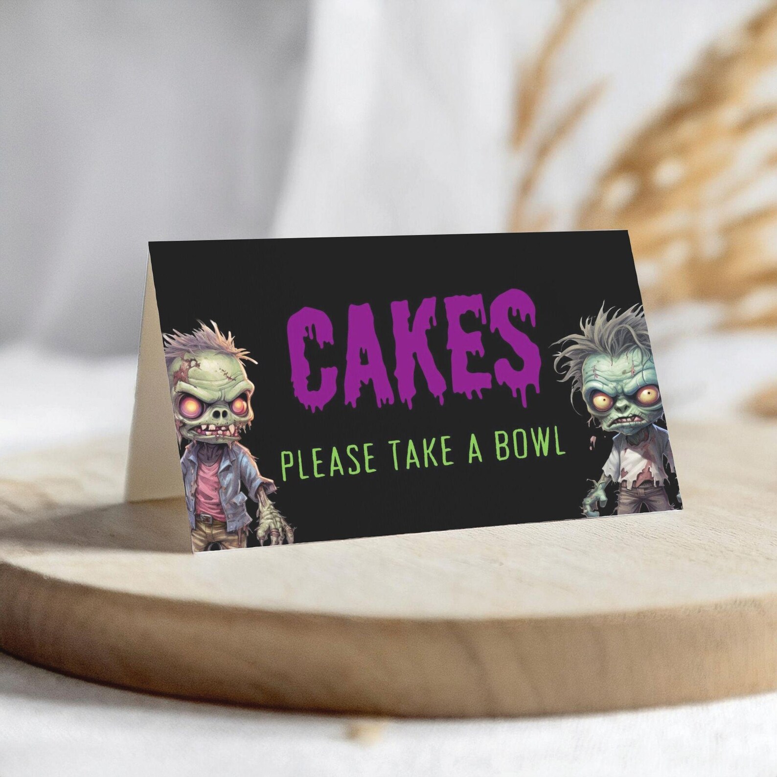 Zombie Food Labels: Editable Halloween Birthday Party Table Cards ...