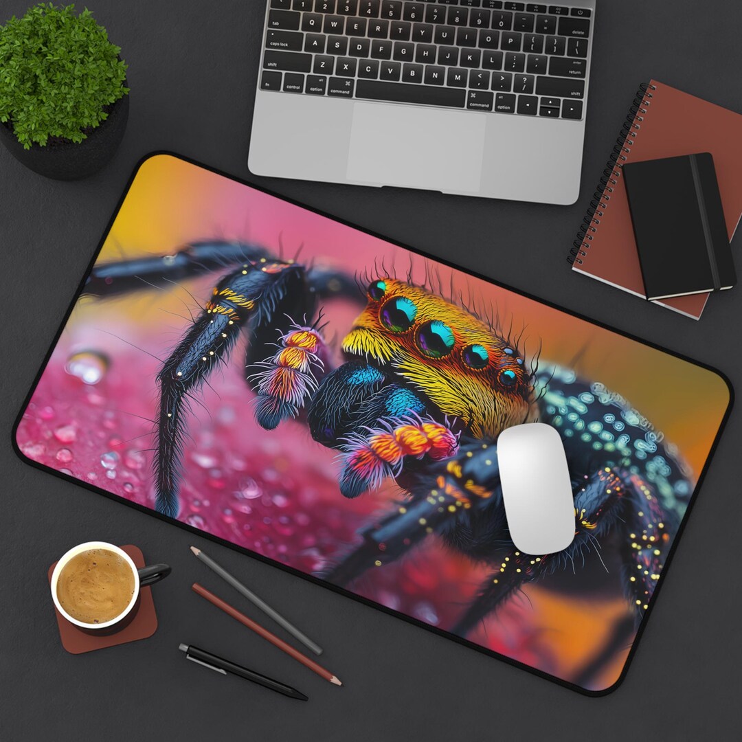 Close-up Spider Desk Mat - Insect Mouse Pad, Unique Arachnid Gift for ...