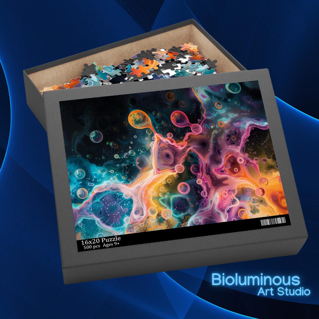 Colorful Liquid Art Puzzle. Life Science Jigsaw. Challenging Gift for ...