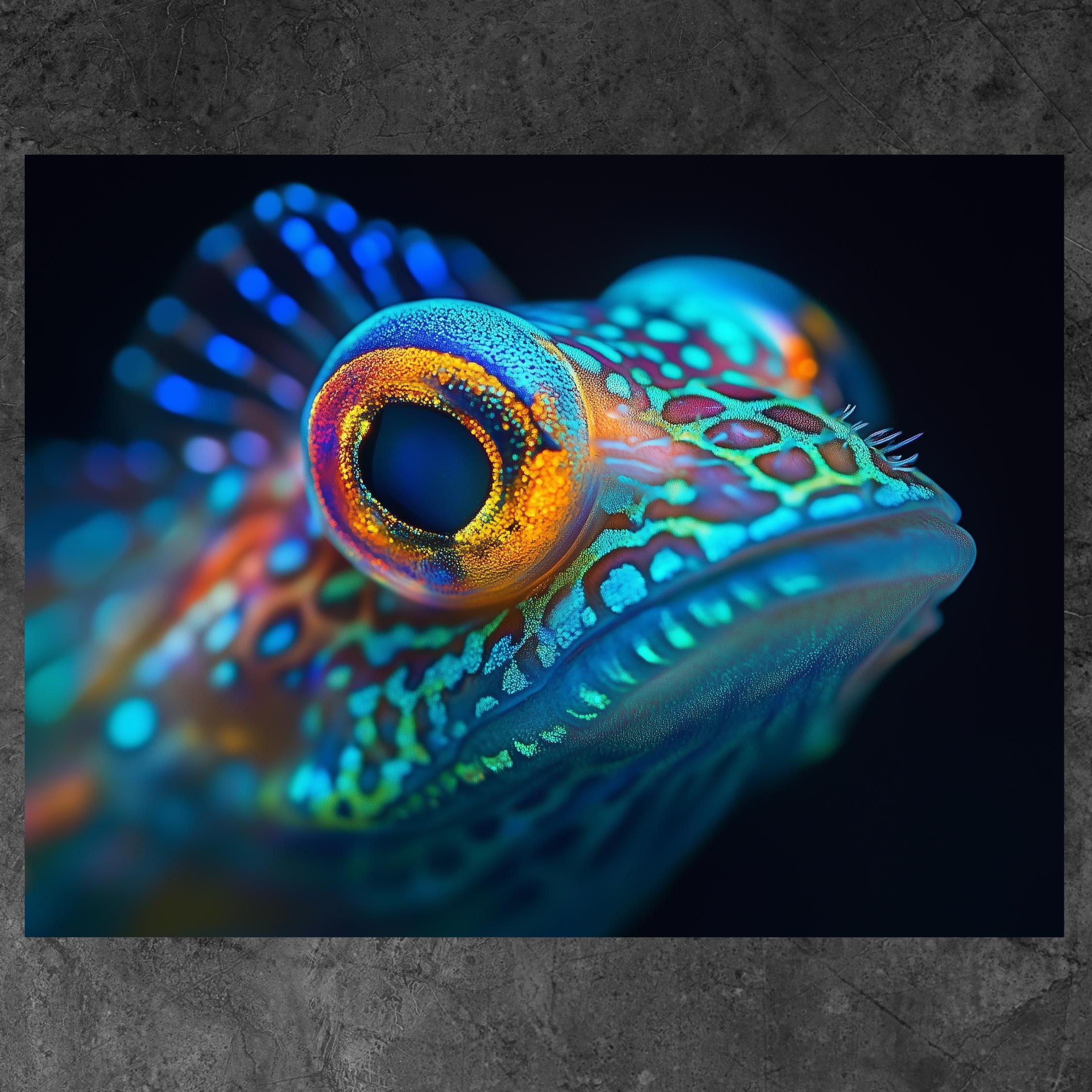 Close-up Bioluminescent Deepwater Fish Art - Matte Poster, Luminous Sea ...