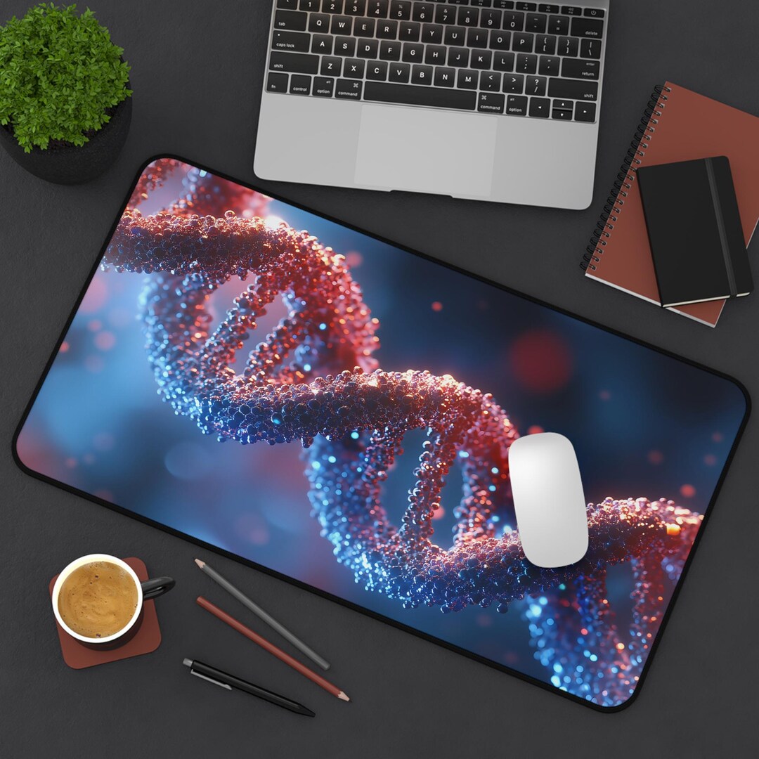 Red DNA Strand Desk Mat, Genetics Mouse Pad, Unique Gift for Nurses ...