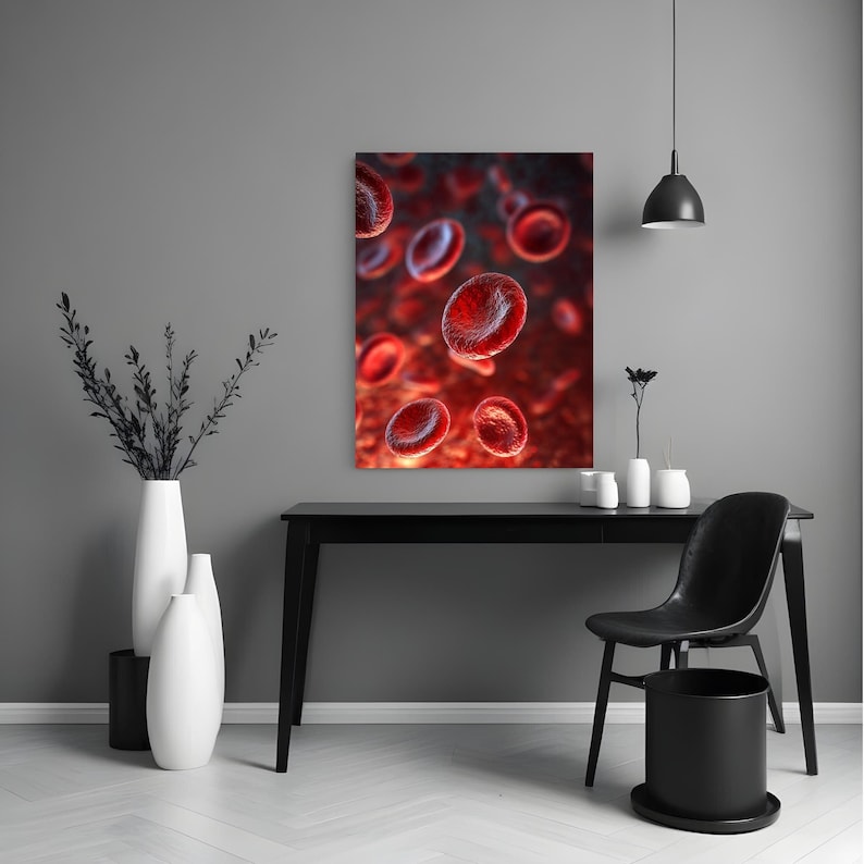 Red Blood Cells Matte Poster - Medical Science Art, Anatomy Wall Decor ...