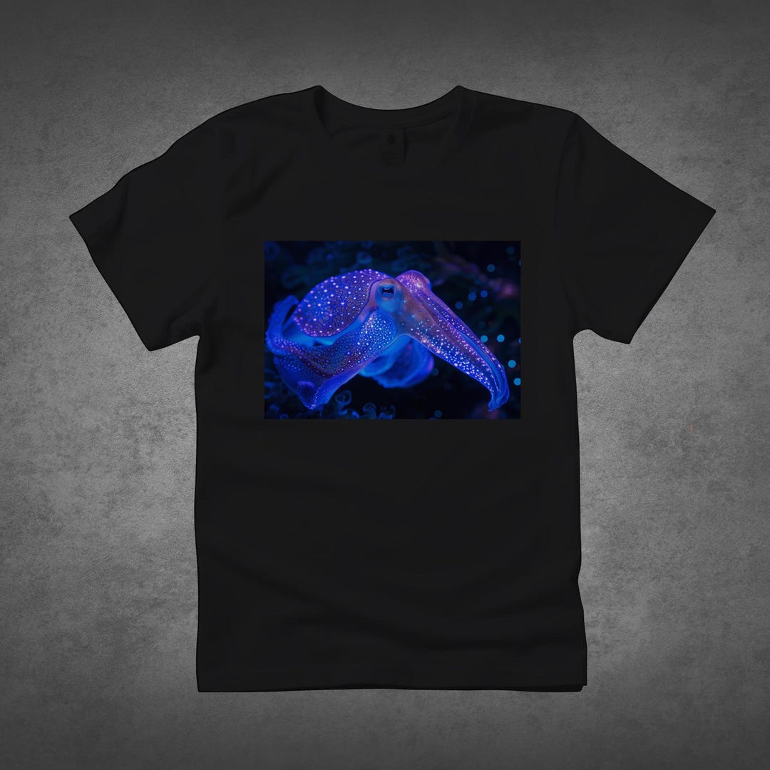Bioluminescent Cuttlefish Shirt. Ocean Life Tee. Marine Creature Top ...