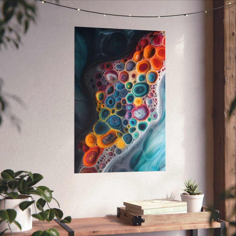 Colorful Cell Art Print: Abstract Biology Poster - Etsy