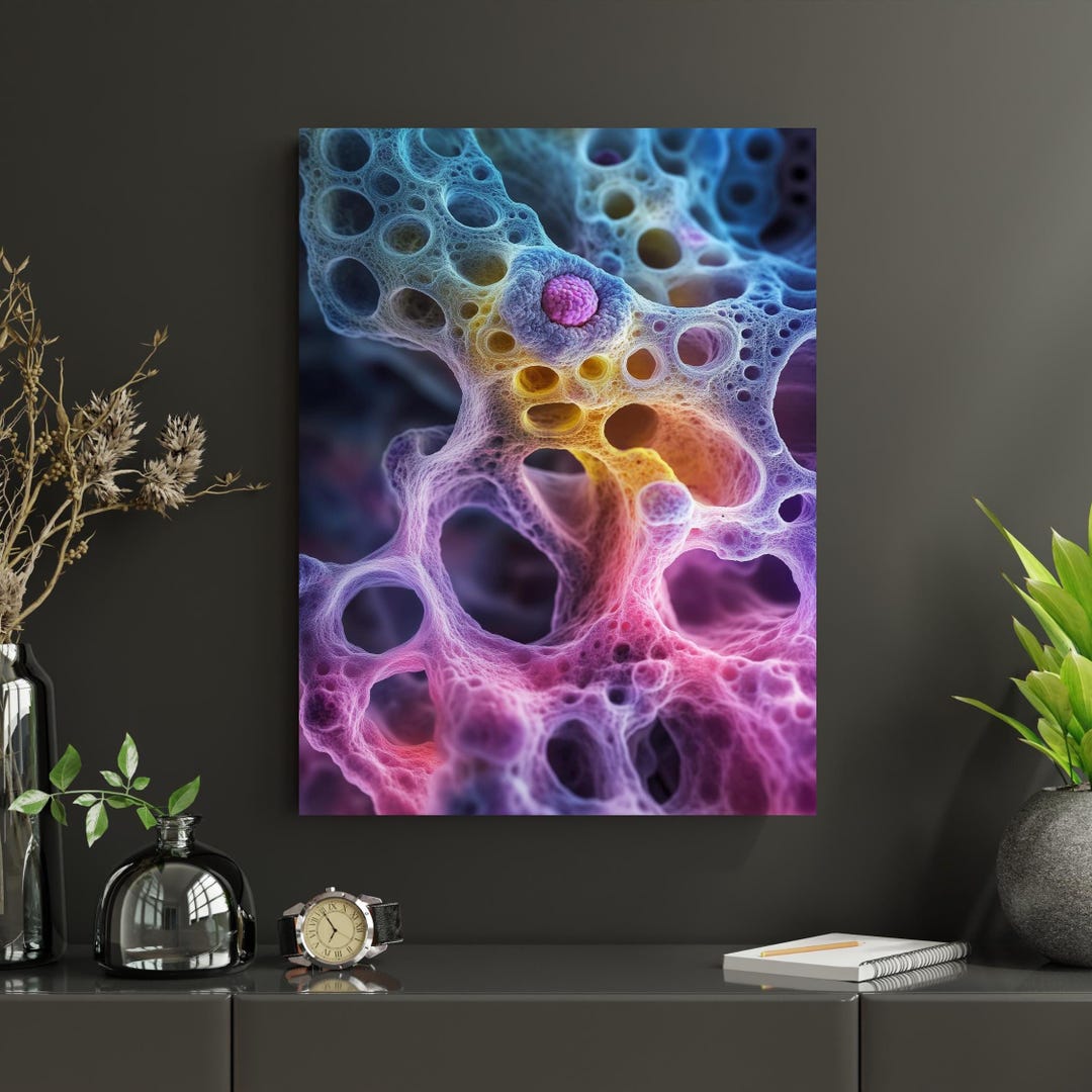 Purple and Blue Cell Structure Art Print, Unique Biology Gift for ...