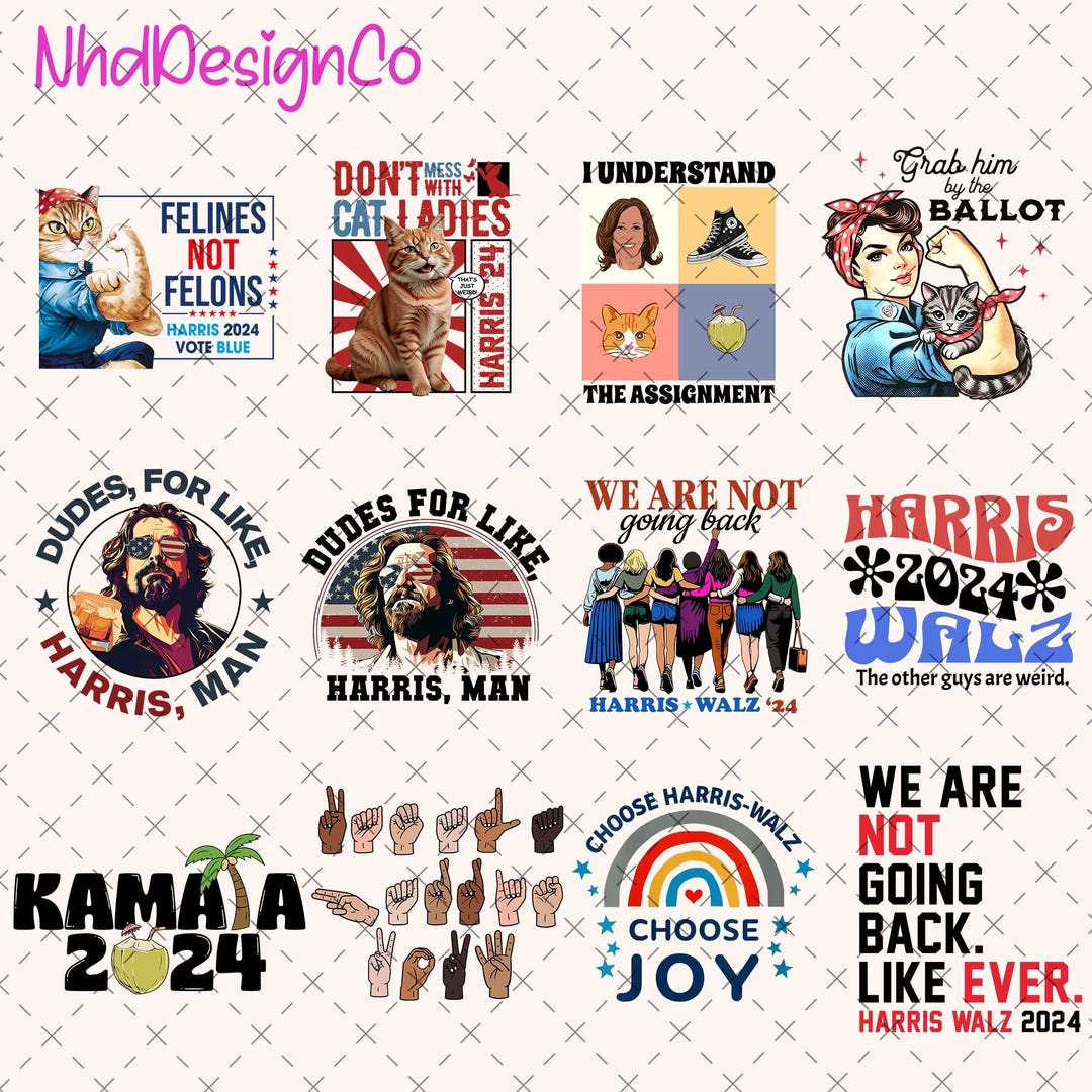 Kamala Harris 2024 Bundle, Harris Walz We're Not Going Back Bundle ...