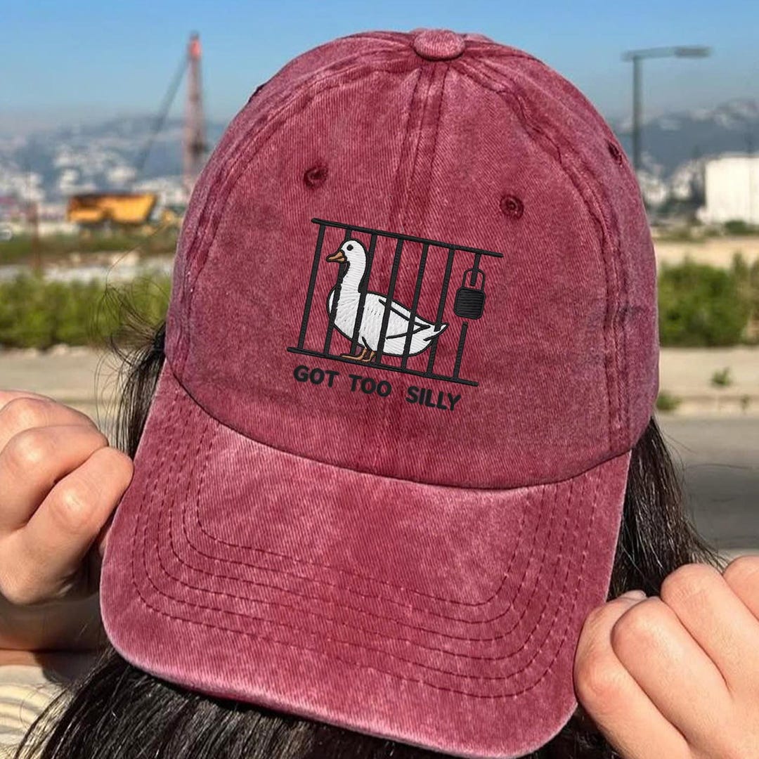 Embroidered Hat Silly Goose Hat, Got Too Silly Hat Embroidered Goose ...
