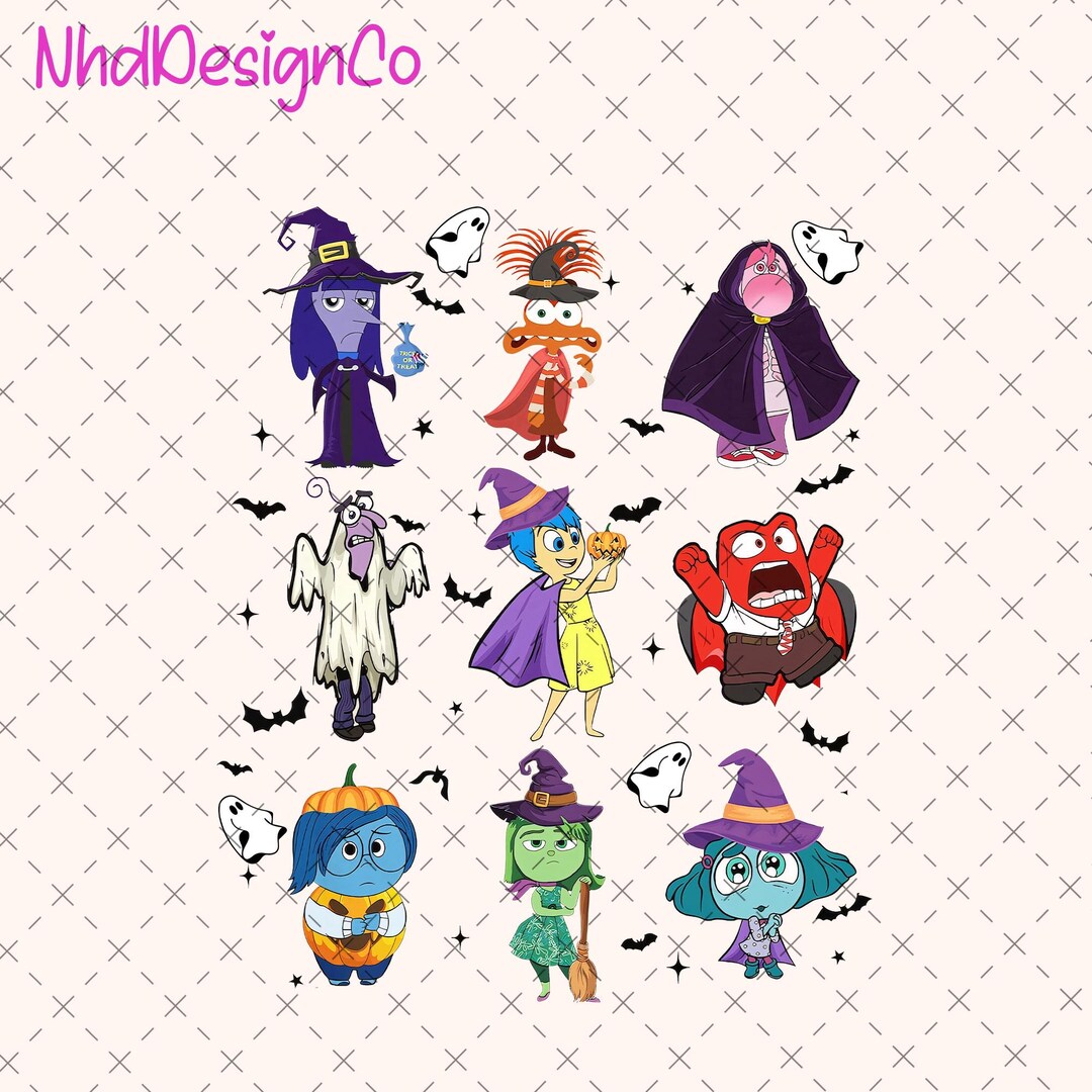 Inside Out Characters Halloween Png, Spooky Inside Out Png, Halloween ...