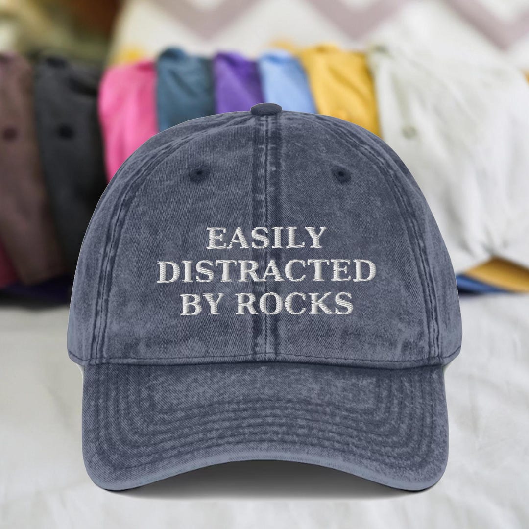 Embroidered Easily Distracted by Rocks Baseball Hat, Easily Distracted ...