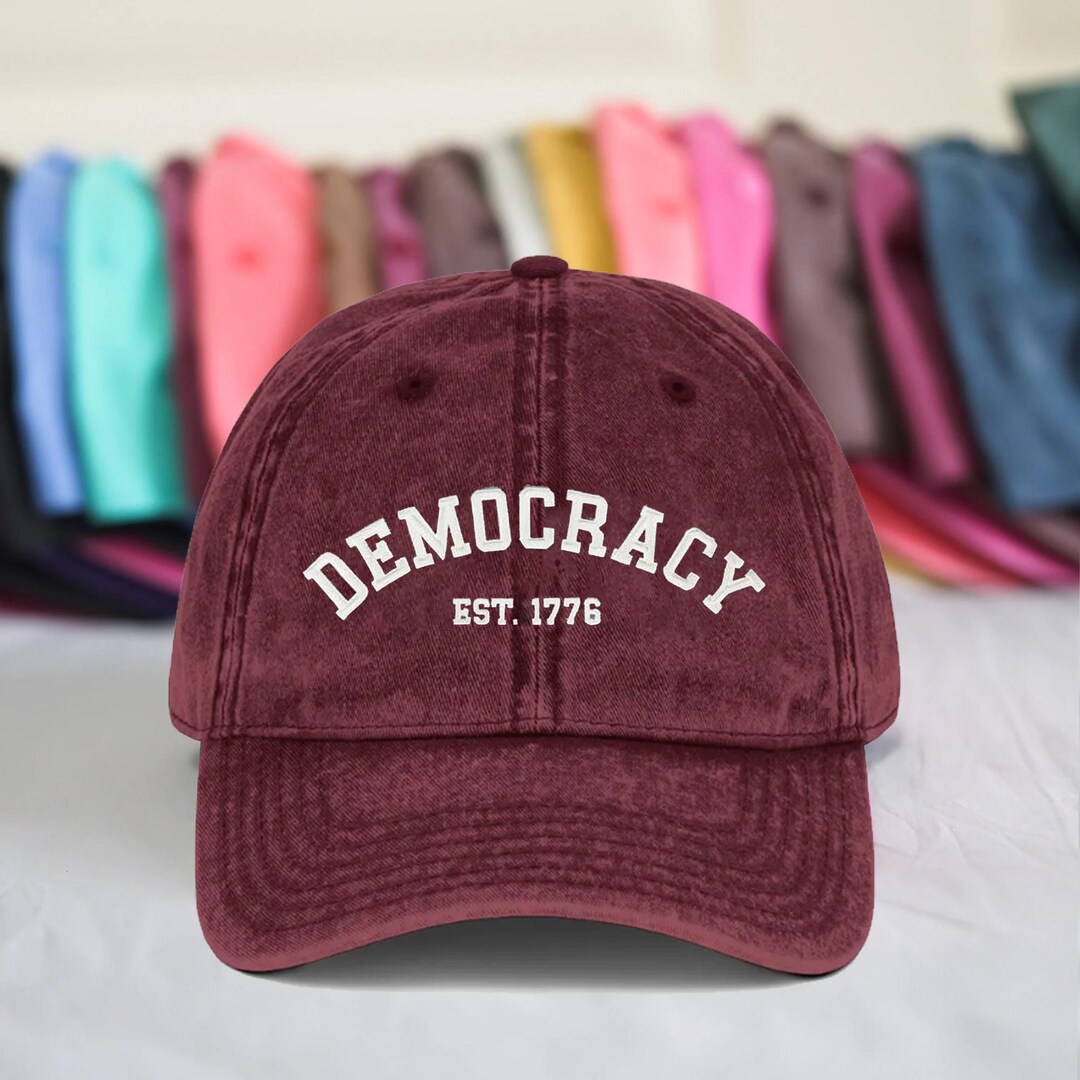 Democracy Est 1776 Embroidered Hat, United States Democracy Cap, Subtle ...