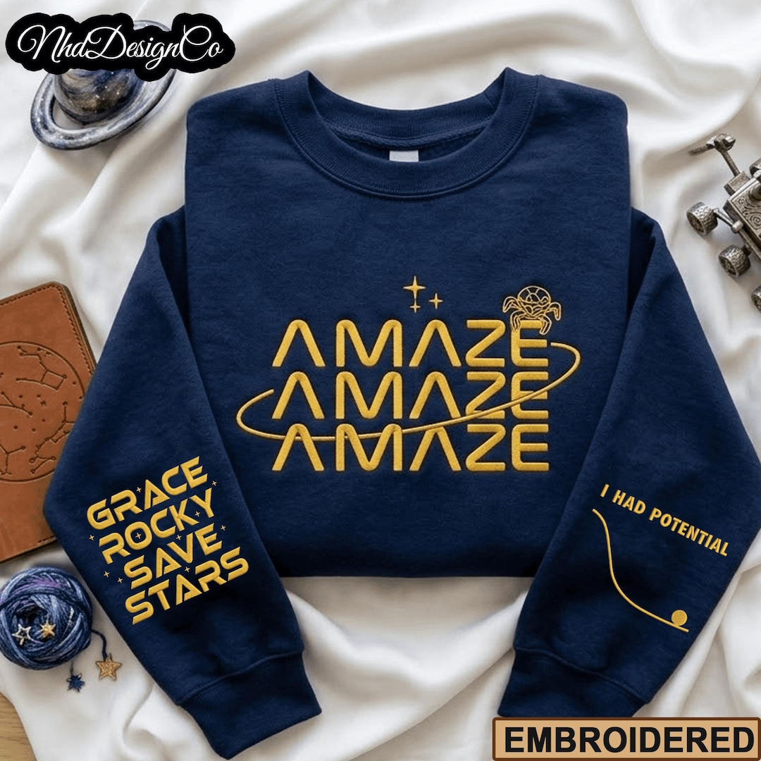 Embroidered Project Hail Mary Rocky Astronaut Space Sweatshirt, Project ...