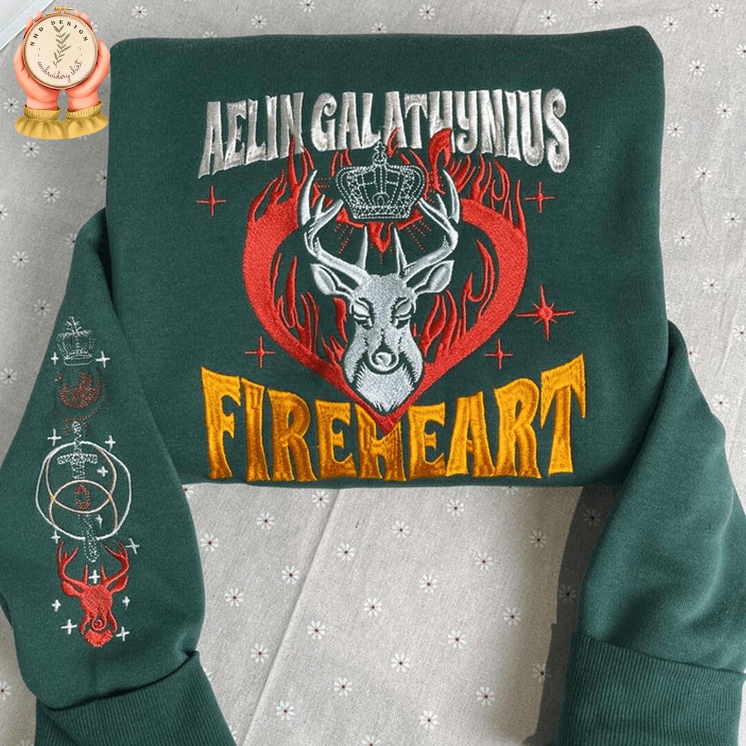 Acotar Terrasen Embroidery Sweatshirt,custom Fireheart Embroidered ...