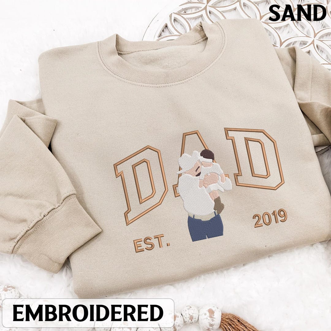 Embroidered Dad Shirt, Custom Embroidered Father Tshirt, Custom Father ...