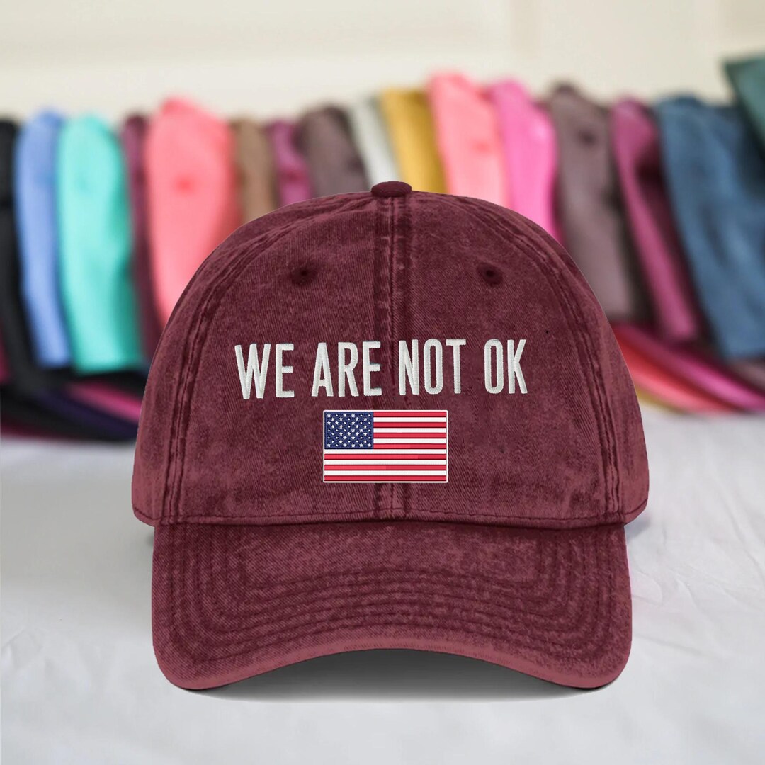 Embroidered Upside Down American Baseball Hat, Anti Trump Cap, We Are ...