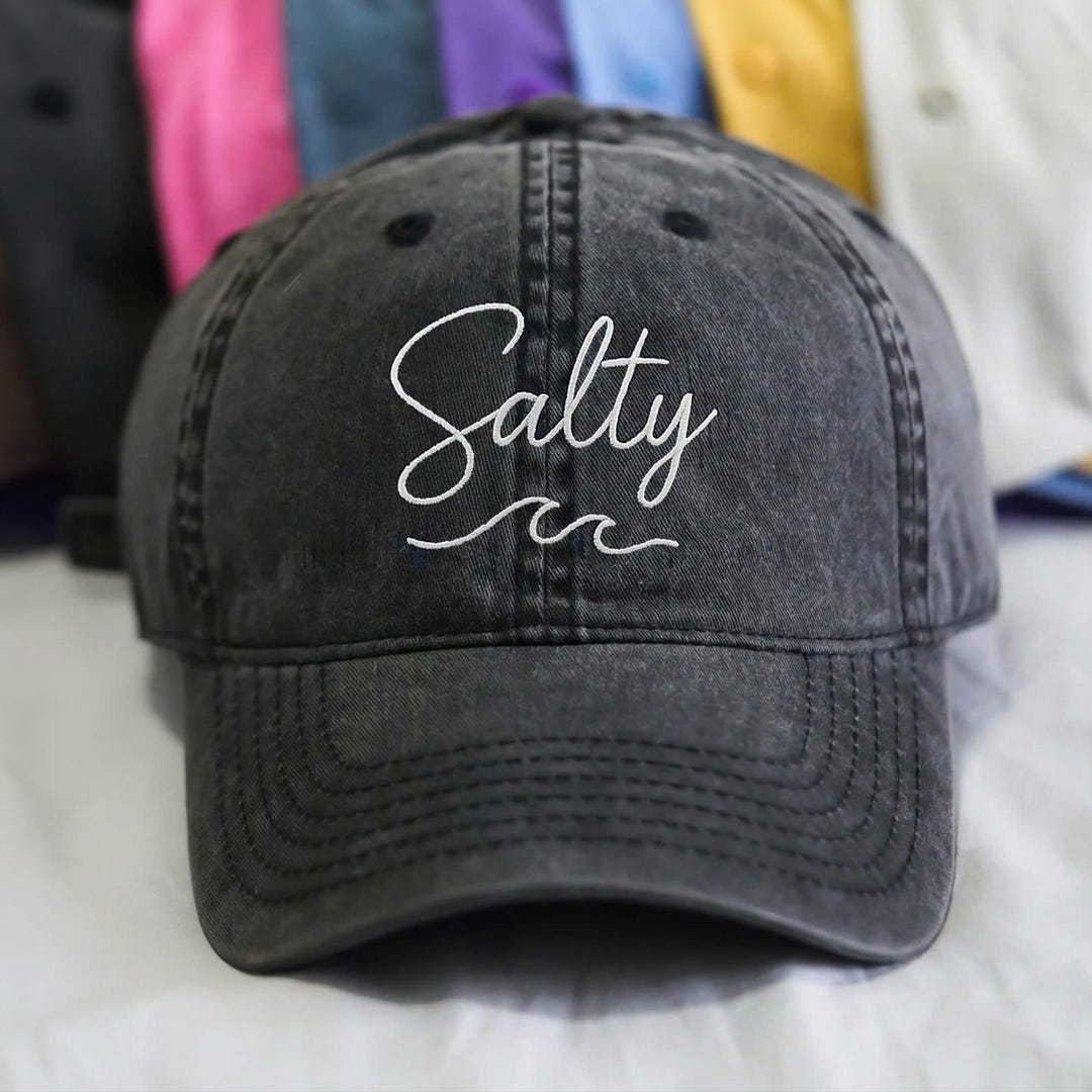 Salty Hat, Stay Salty, Trendy Hat, Fish Hat, Embroidered Sun Hat, Beach ...