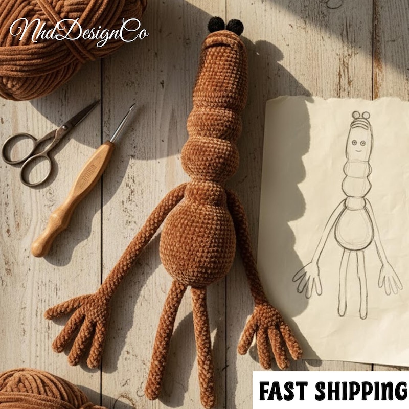 Marcus the Worm Crochet Pattern - Etsy