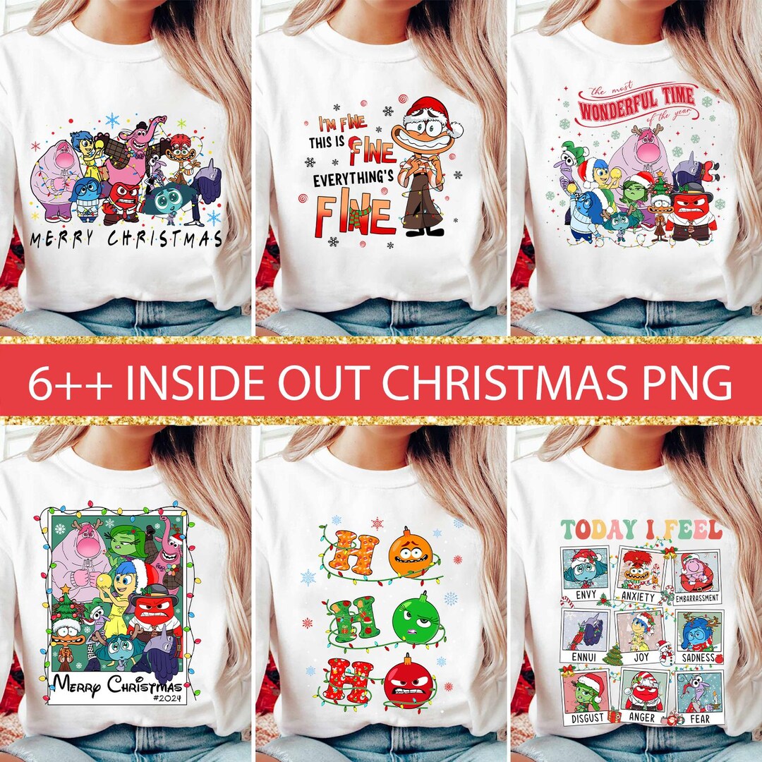 Merry Christmas Inside Out Bundle Png, Emotions Friends Merry Christmas ...