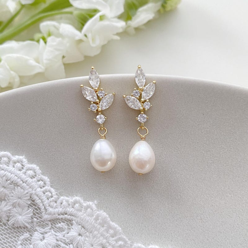 Prom Earrings With Pearl - Etsy