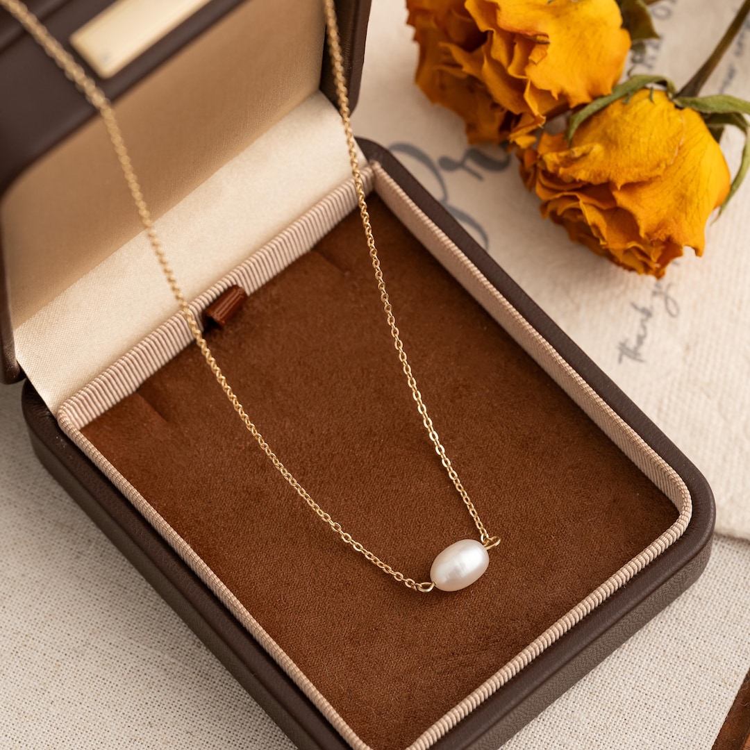 Minimalist Freshwate Pearl Necklace,pearl Chain Necklace,daily Necklace ...