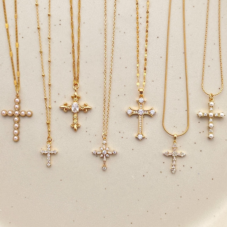 Minimalist Cross Necklace,gold Dainty Cross Necklace,diamond Cross ...