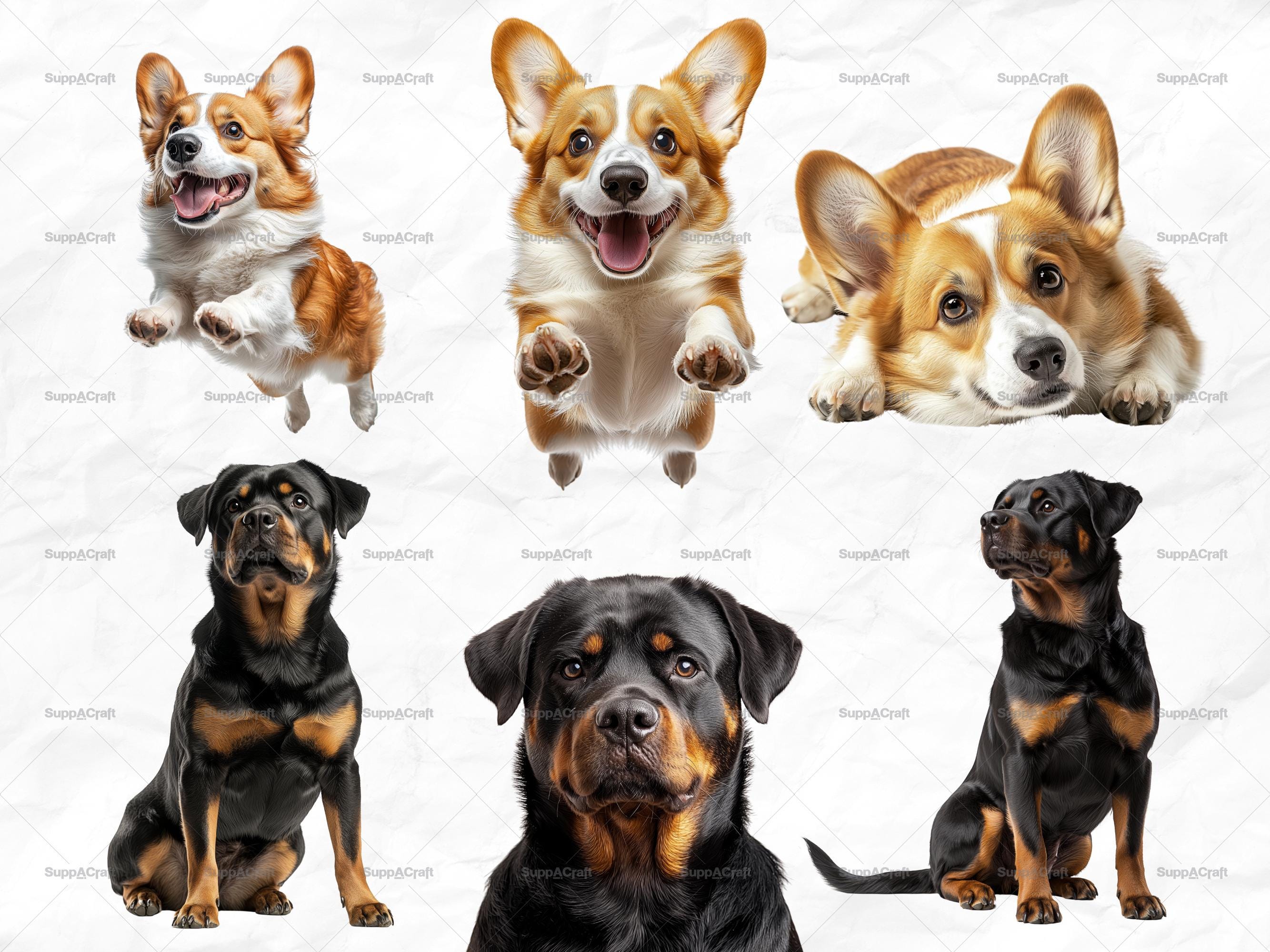 Realistic Dogs 300 PNG Clipart Bundle, Many Breeds High-resolution 300 ...