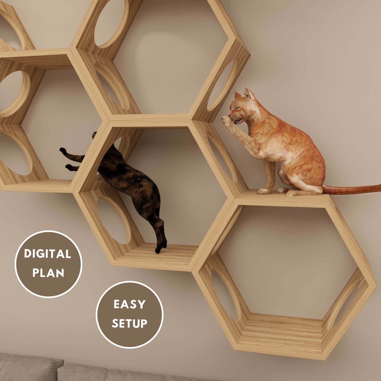 Cat Shelf | Hexagon Shelf | Modern Cat Furniture | Home Decor Plans ...