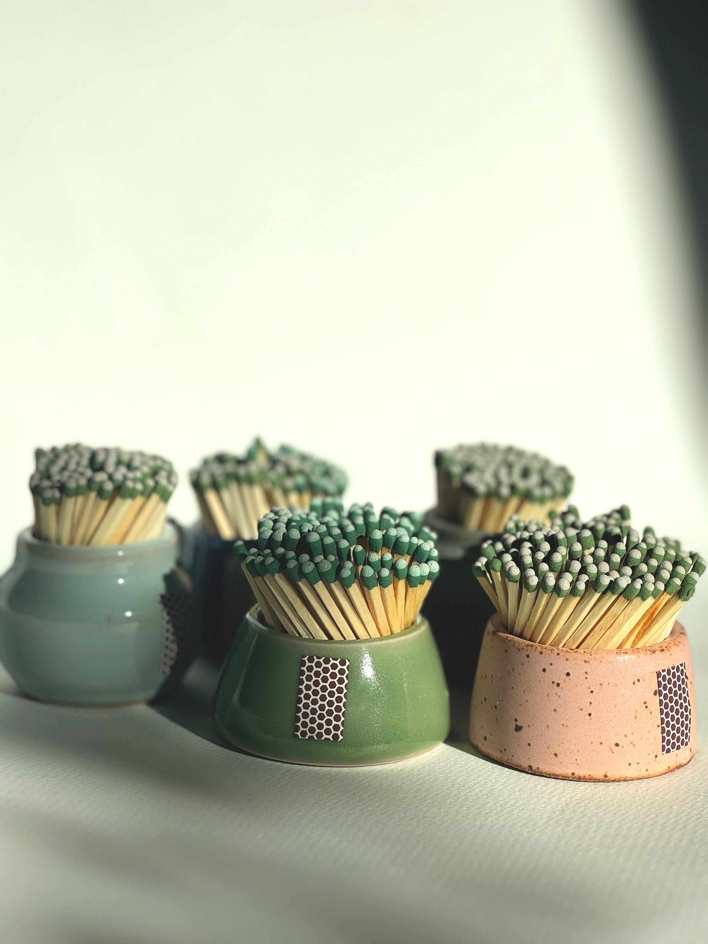 Handmade Ceramic Match Striker | Various Colors W Matches | Matches ...