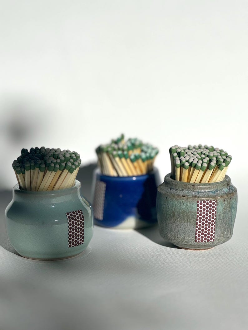 Handmade Ceramic Match Striker | Various Colors W Matches | Matches ...