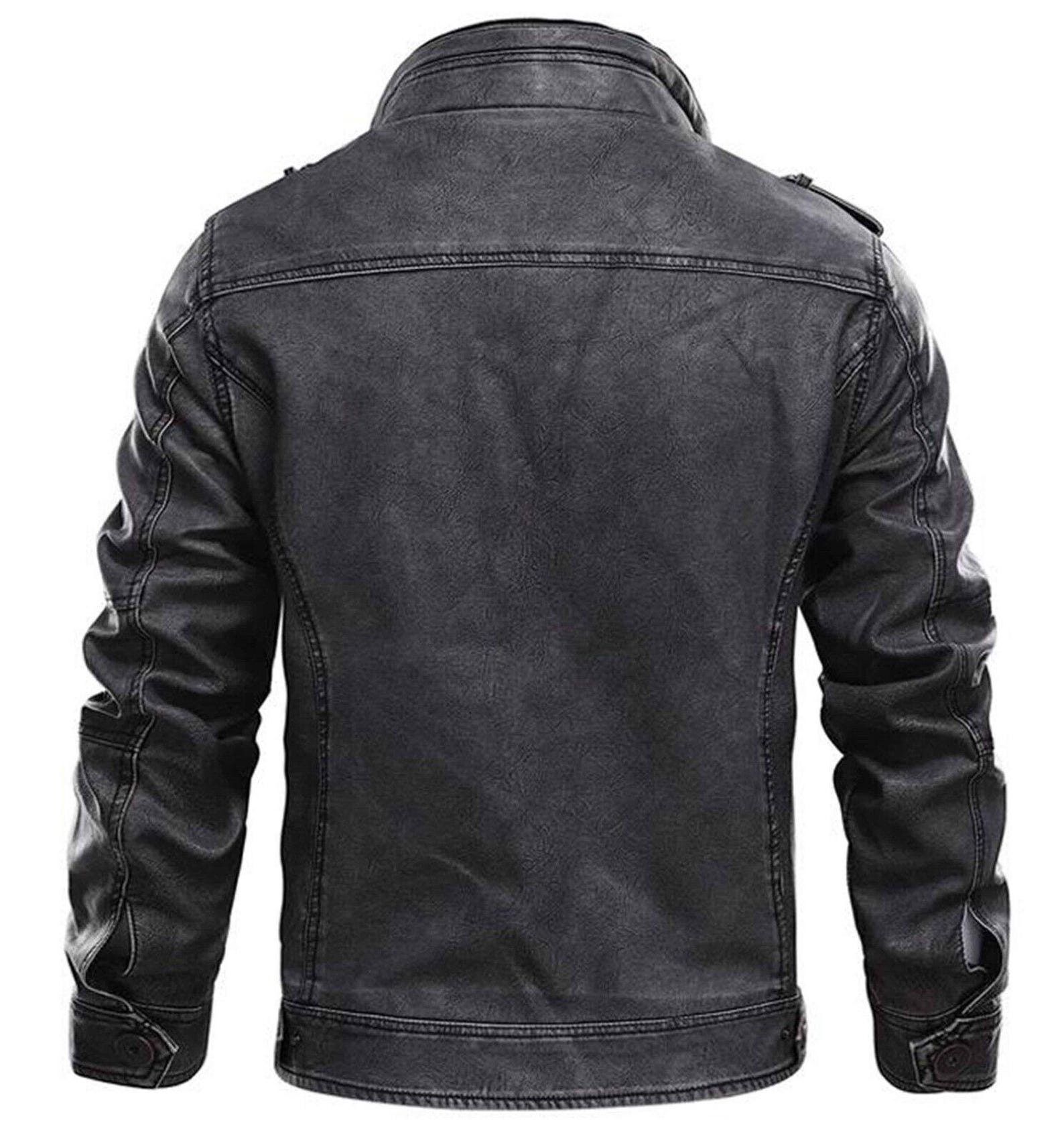 Handmade Motorcycle Biker Bomber Leather Jacket, Vintage Biker Retro ...