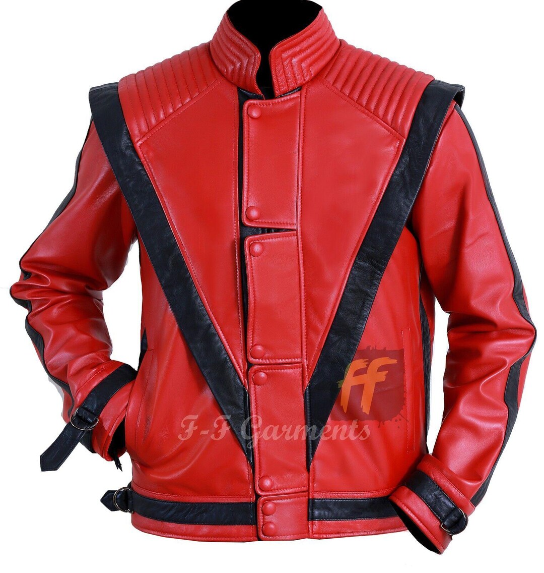 Mens Handmade Real Leather Thriller Jacket: Halloween Costume Biker ...