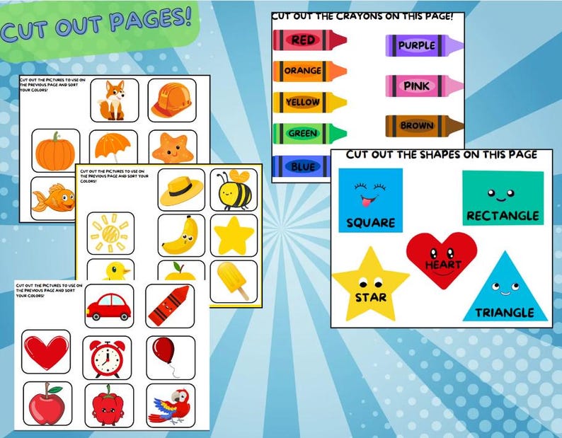 Printable Busy Book for Toddlers Color Sorting, Shapes & Fun Learning ...