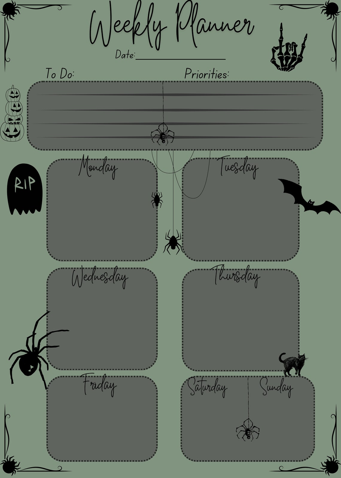 Halloween Weekly Planner - Etsy