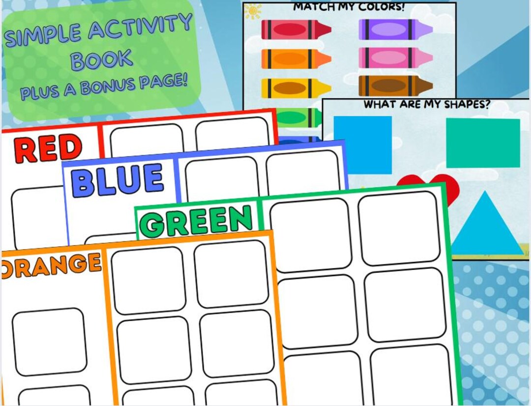 Printable Busy Book for Toddlers Color Sorting, Shapes & Fun Learning ...