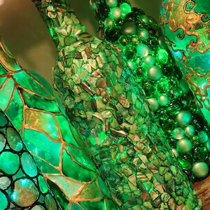 Hand Painted Green & Gold Lighted Bottle - Etsy