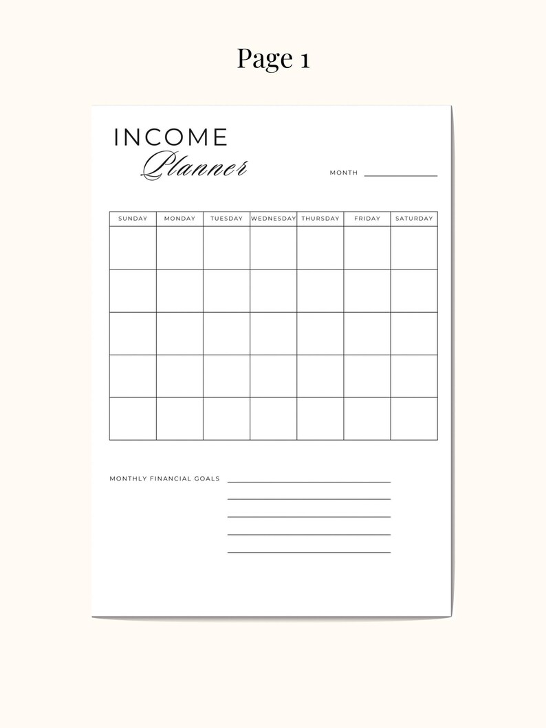 Income and Expenses Tracker | Printable Financial Planner | Digital ...
