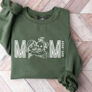 Custom Mom Portrait PNG: Personalized Photo Outline (digital Download ...
