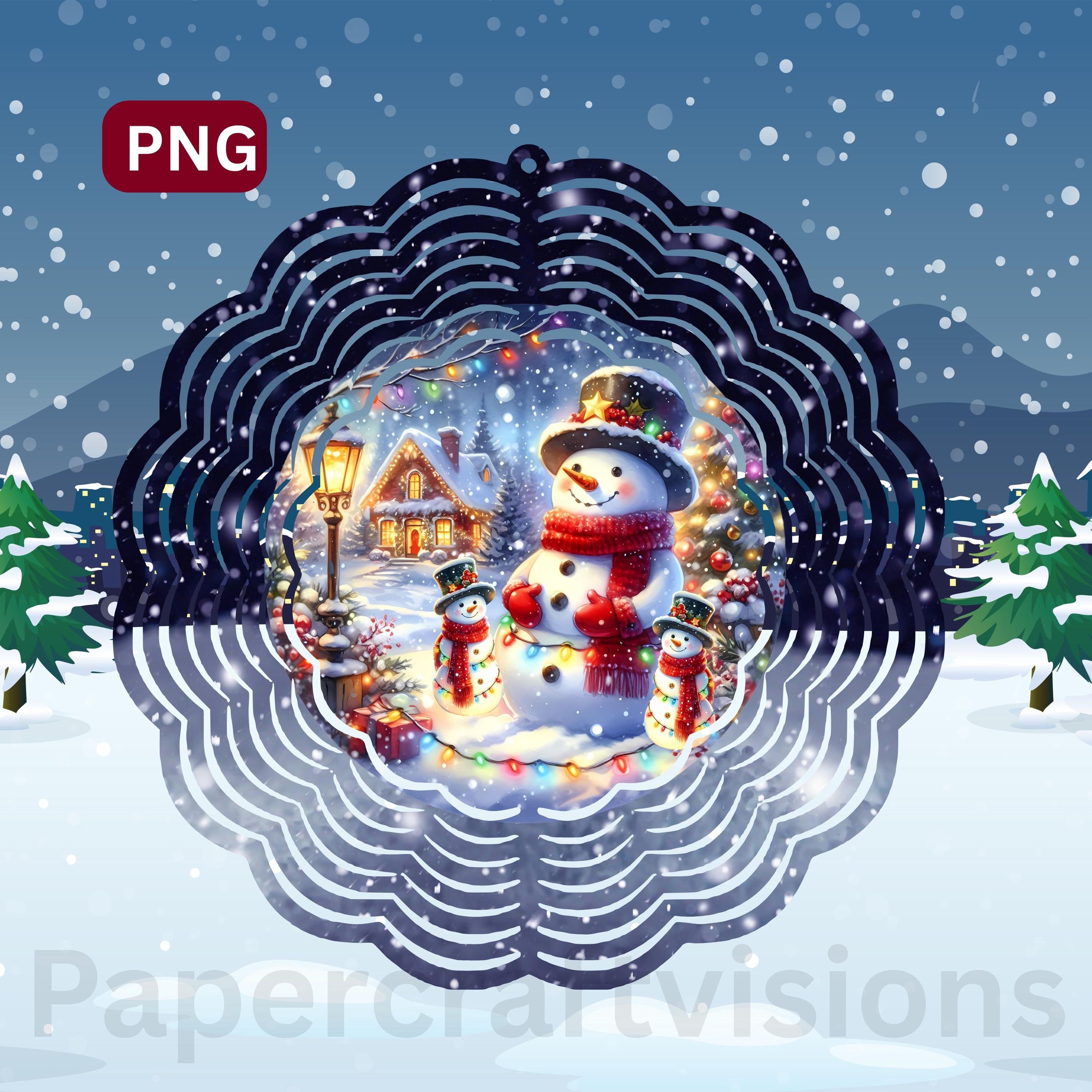 Snowman Wind Spinner PNG: Christmas Light Garden Decor, Winter Scene ...