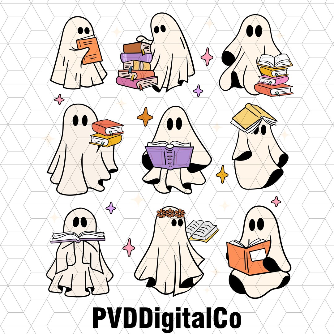Teacher Ghost Read Book Png, Ghost Png, Teacher Gift, Cute Ghost Book ...