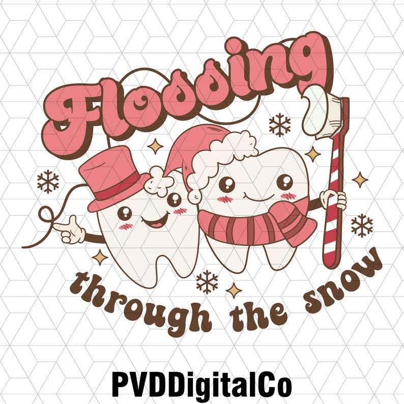 Flossing Through the Snow Png, Dental Christmas, Dentist Assistant Png ...