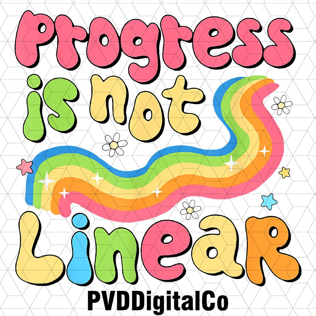 Progress is Not Linear Groovy Back to School SPED Teacher Png, Funny ...