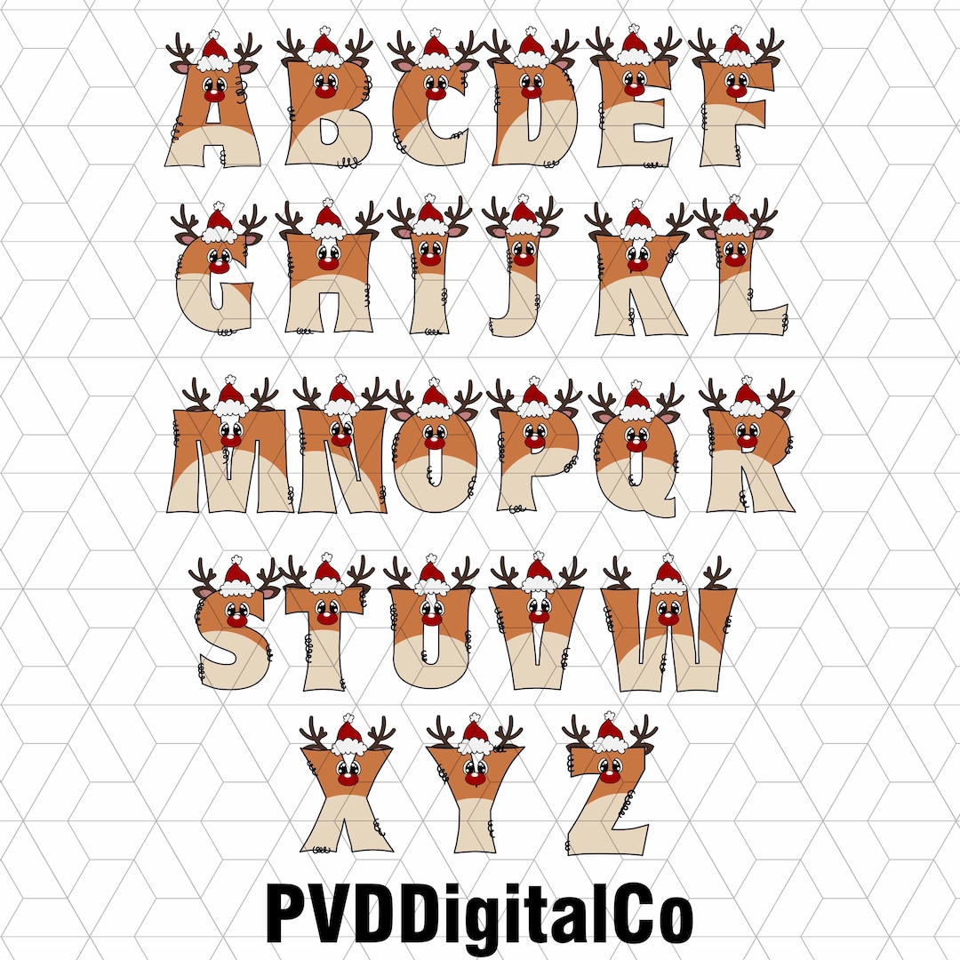 Christmas Alphabet Reindeer Png, Reindeer Png, Teacher Christmas Png ...