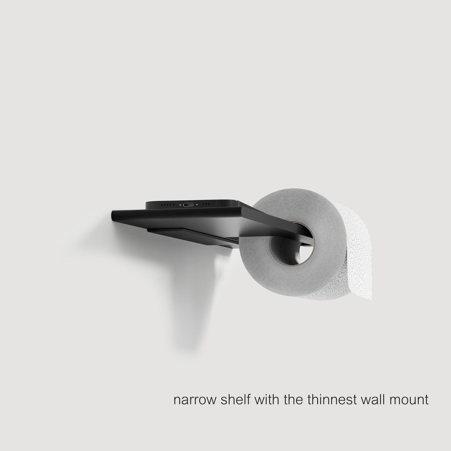 Modern Toilet Paper Holder With Shelf: Hidden Mounting, Aluminum ...