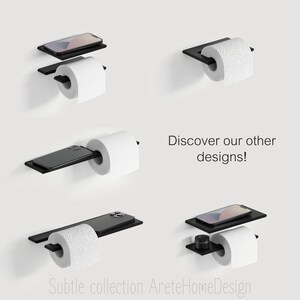 Designer Slim Toilet Paper Holder With Shelf – Hidden Wall Mounting ...