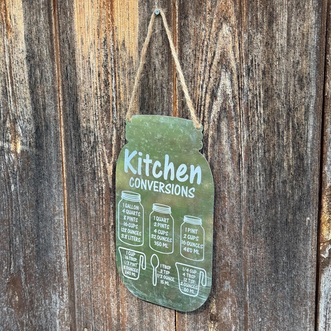 Kitchen Conversions/cooking Temperatures Double Sided Galvanized Metal ...