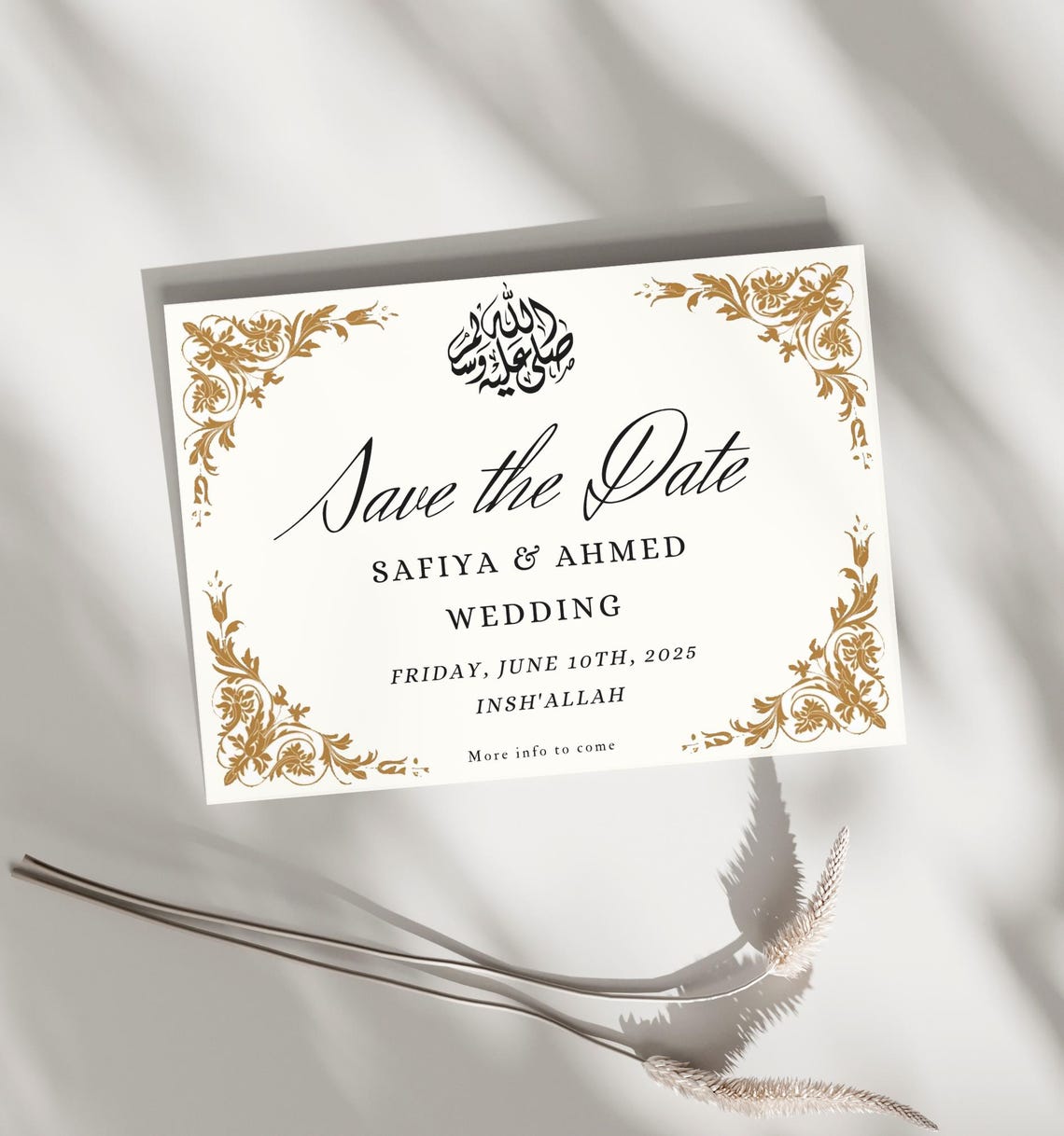 Muslim Couple Save the Date, Save the Date Template, Muslim Wedding ...