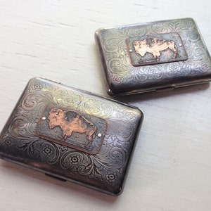 American Bison Etched Wallet / Cigarette Case in Victorian -- Acid Bath ...