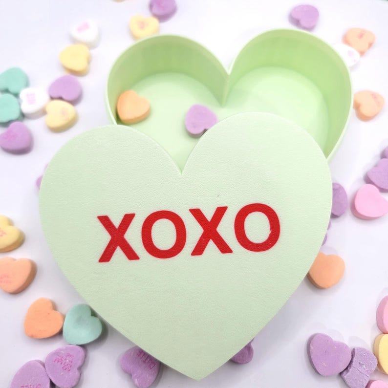 Conversation Heart Box Valentines Heart Box Candy Box Sweetheart Box ...